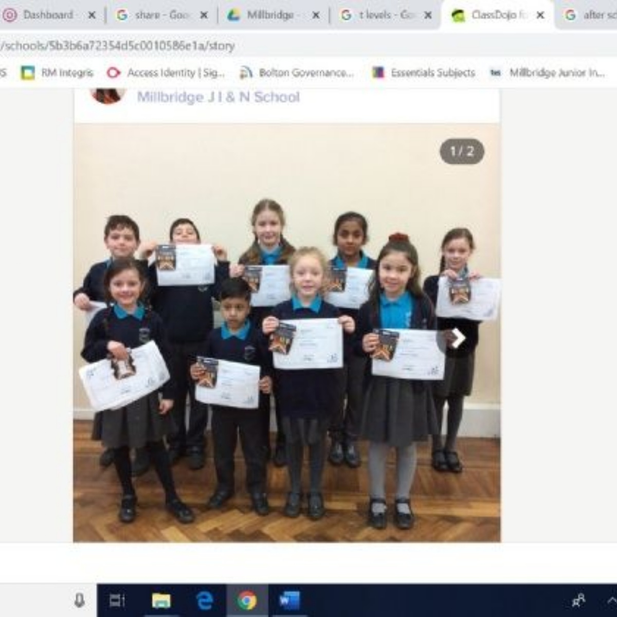 Millbridge, A SHARE Primary Academy - Resilience Award Winner - Autumn 19
